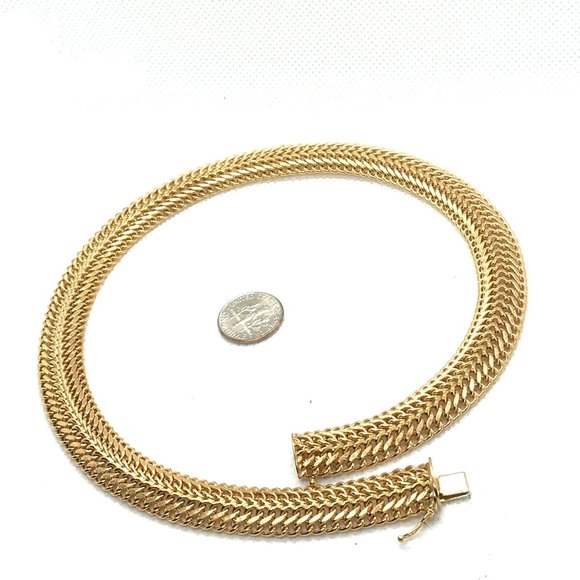 Milor | Jewelry | New Milor Italian 4k X Wide Gold Mesh Necklace | Poshmark